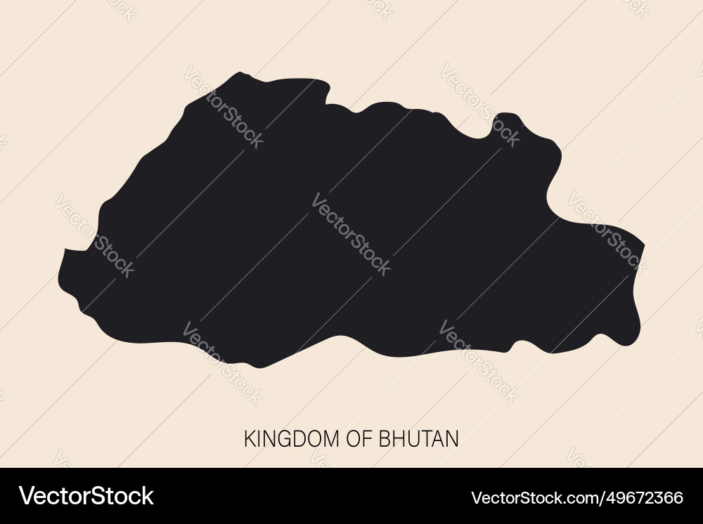 Highly detailed bhutan map with borders isolated Vector Image