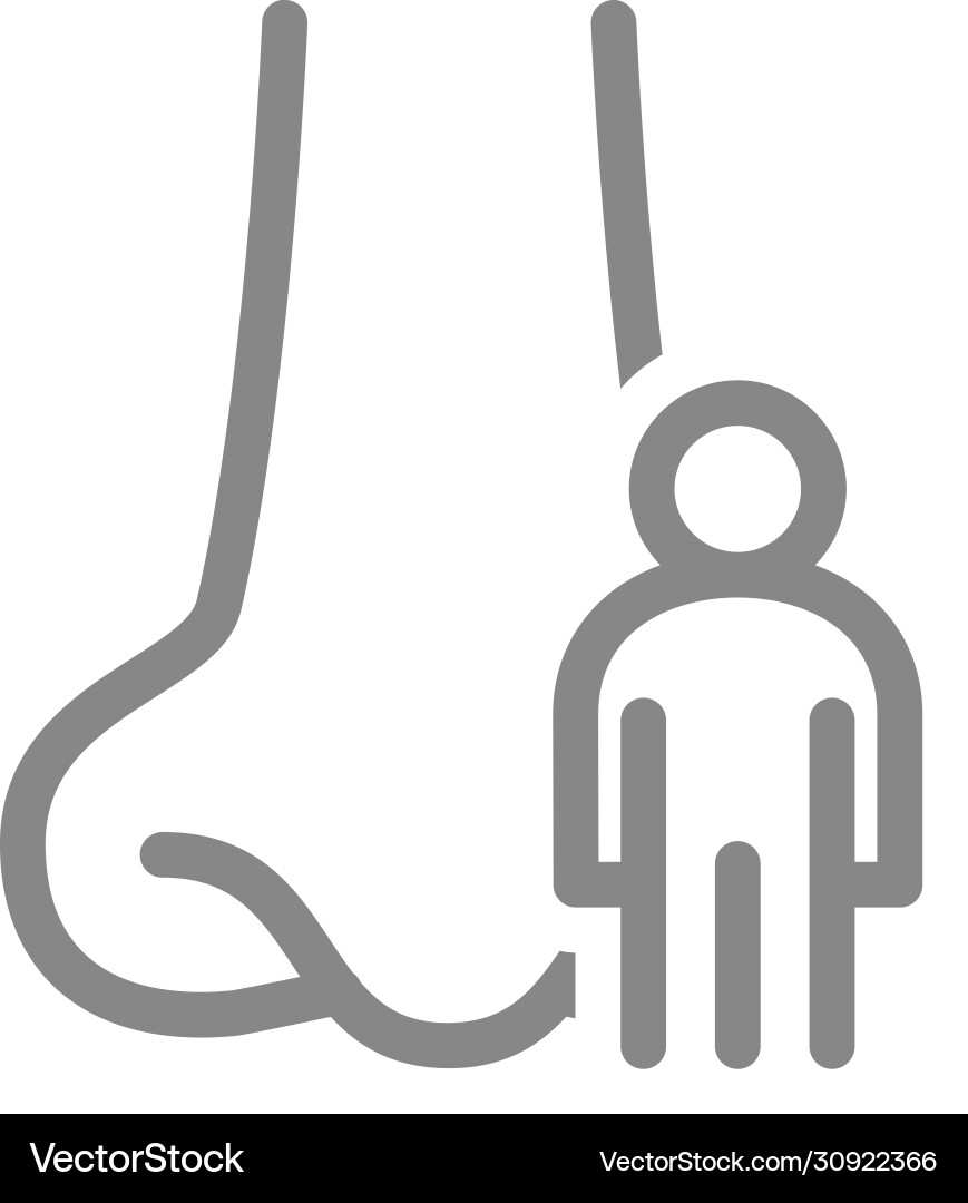 Human nose with man line icon olfactory organ Vector Image