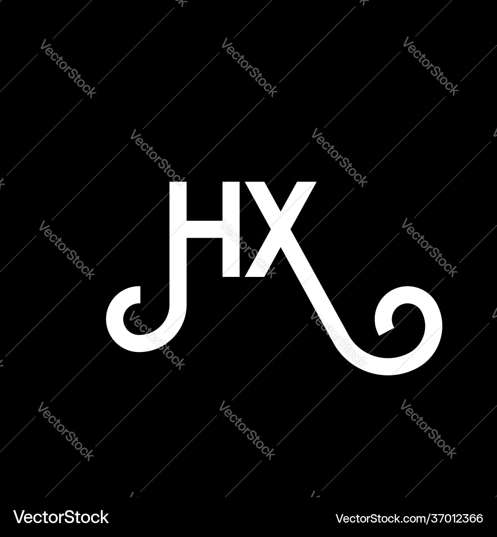 Hx letter logo design on black background Vector Image