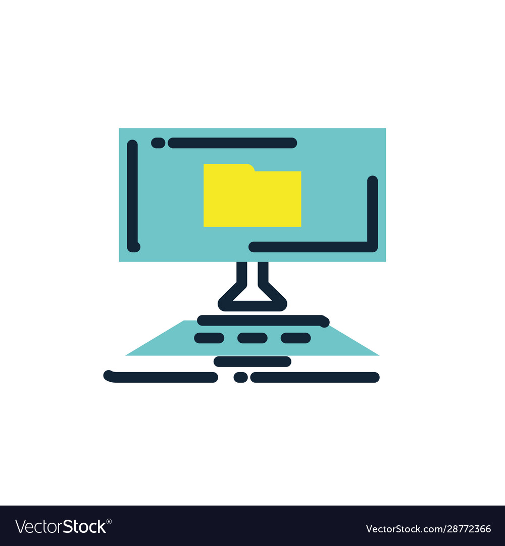 Isolated file inside digital computer Royalty Free Vector