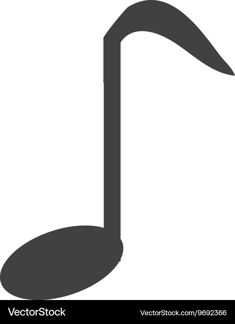 Music note in black and white Royalty Free Vector Image