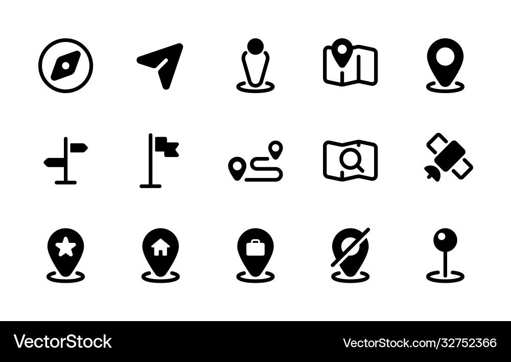 Navigation direction destination pin and more Vector Image
