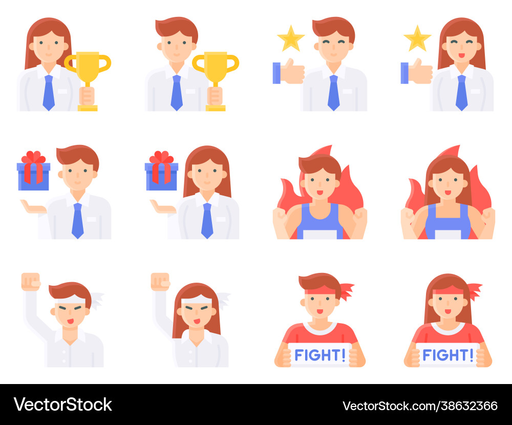 Positive thinking and motivation avatar set 5 Vector Image