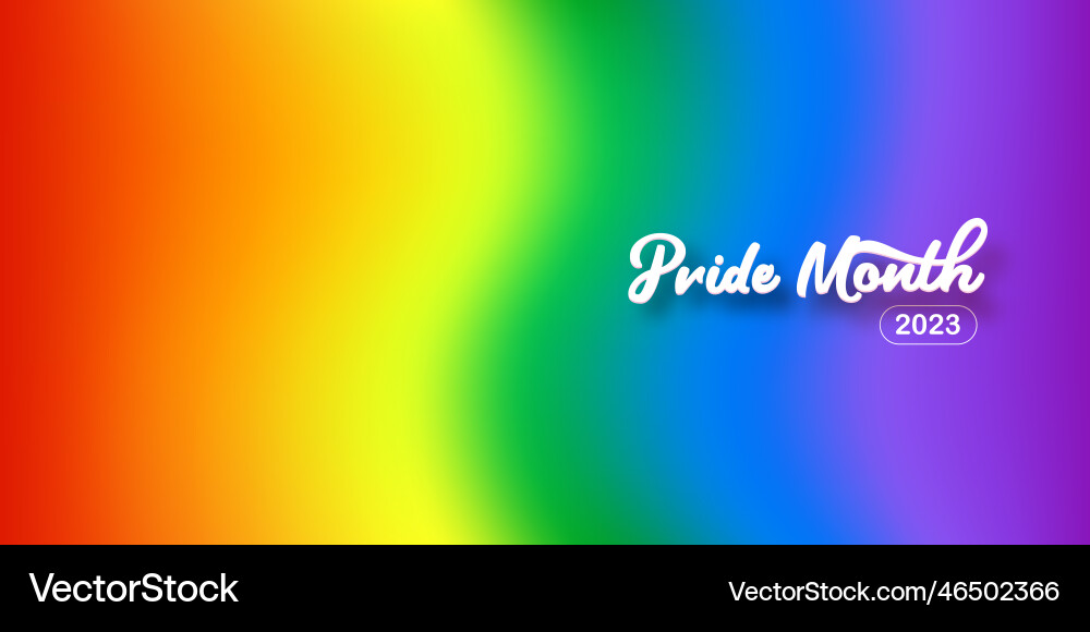 Pride month 2023 horizontal banner with gradient Vector Image