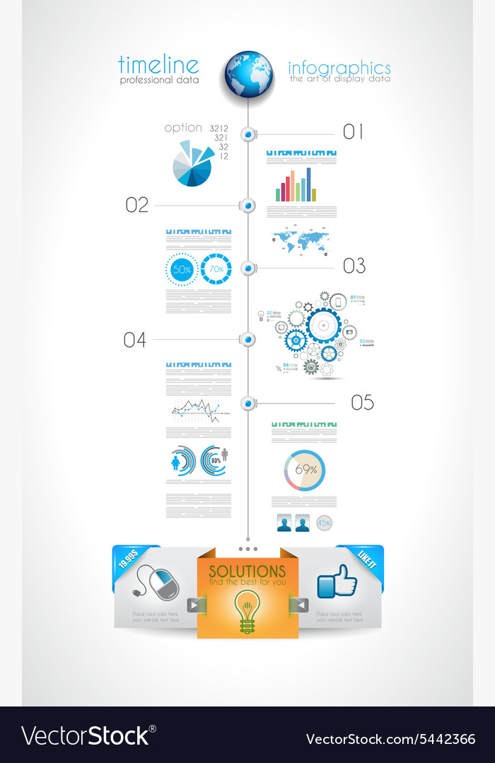 Timeline to display your data with infographic Vector Image