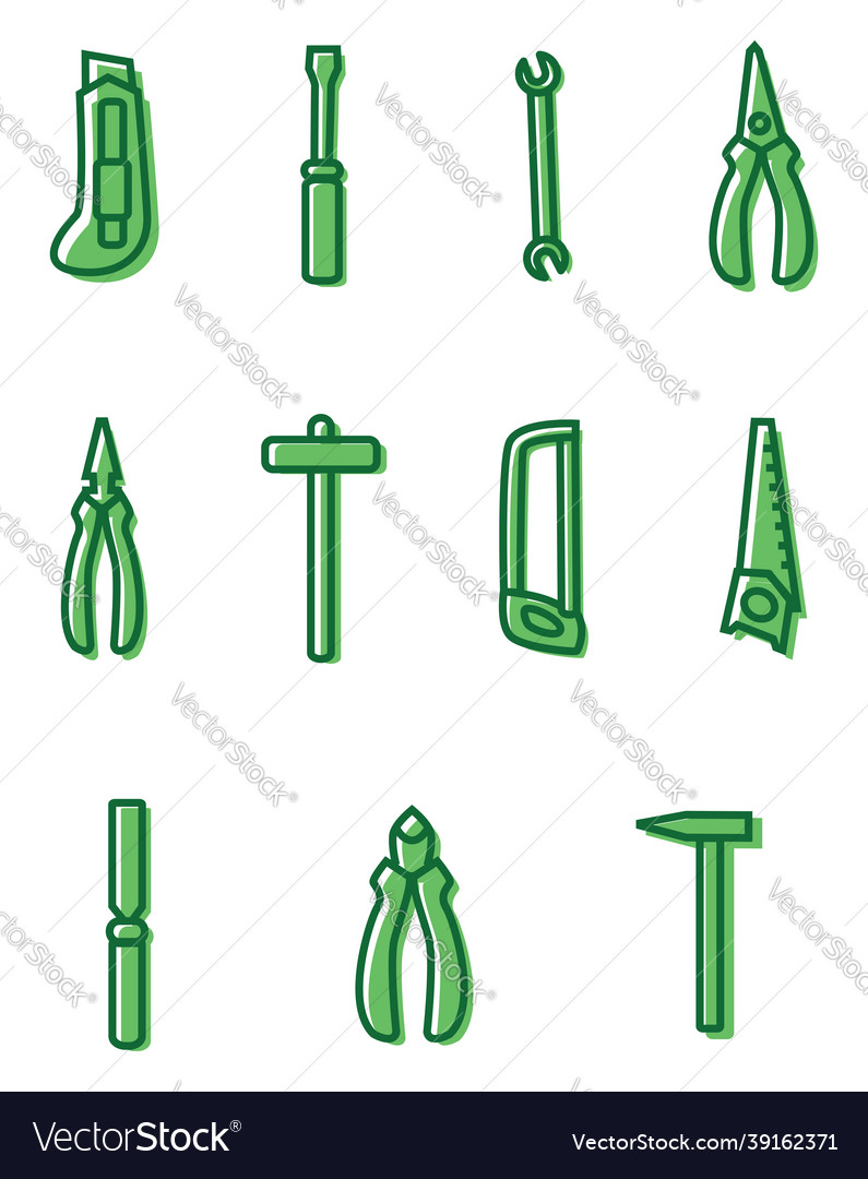 Basic tools on a white background Royalty Free Vector Image