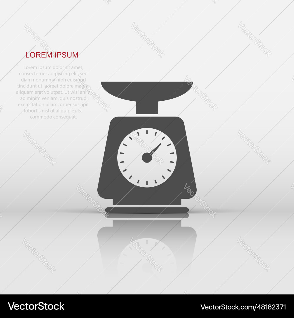 Bathroom weight scale icon in flat style mass Vector Image