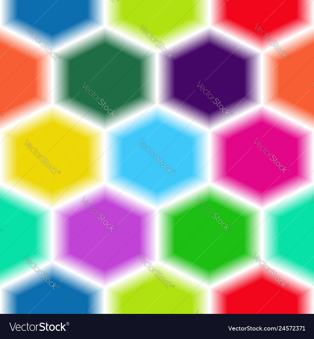 Bright seamless pattern multicolored hexagons Vector Image