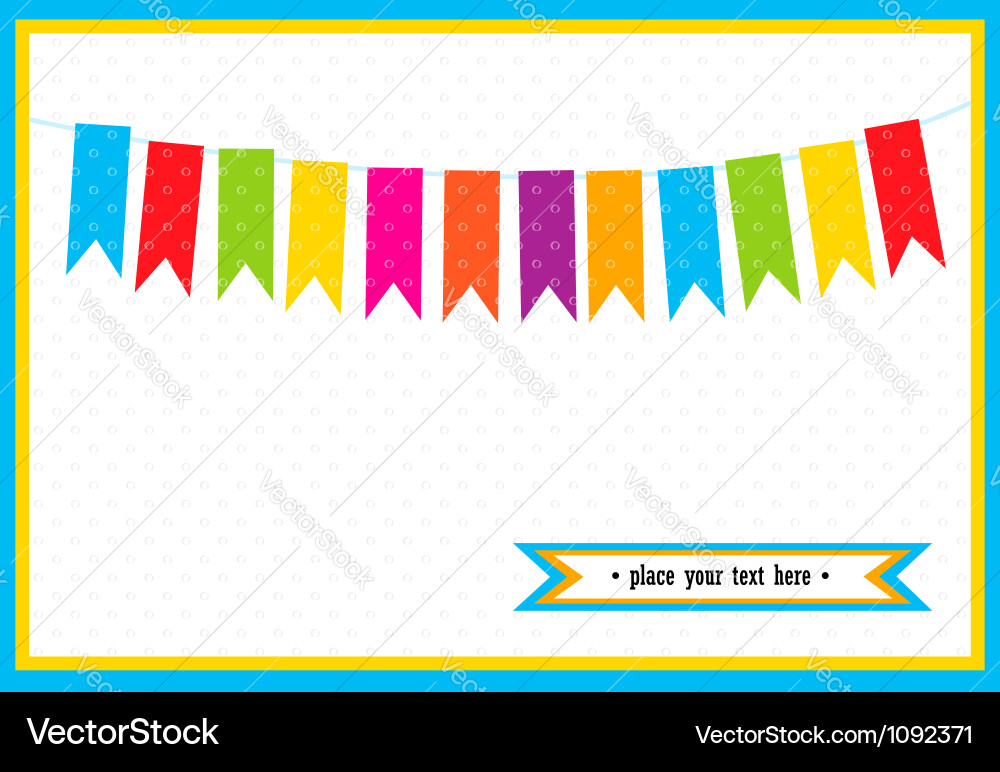 Colorful little flags on the card Royalty Free Vector Image