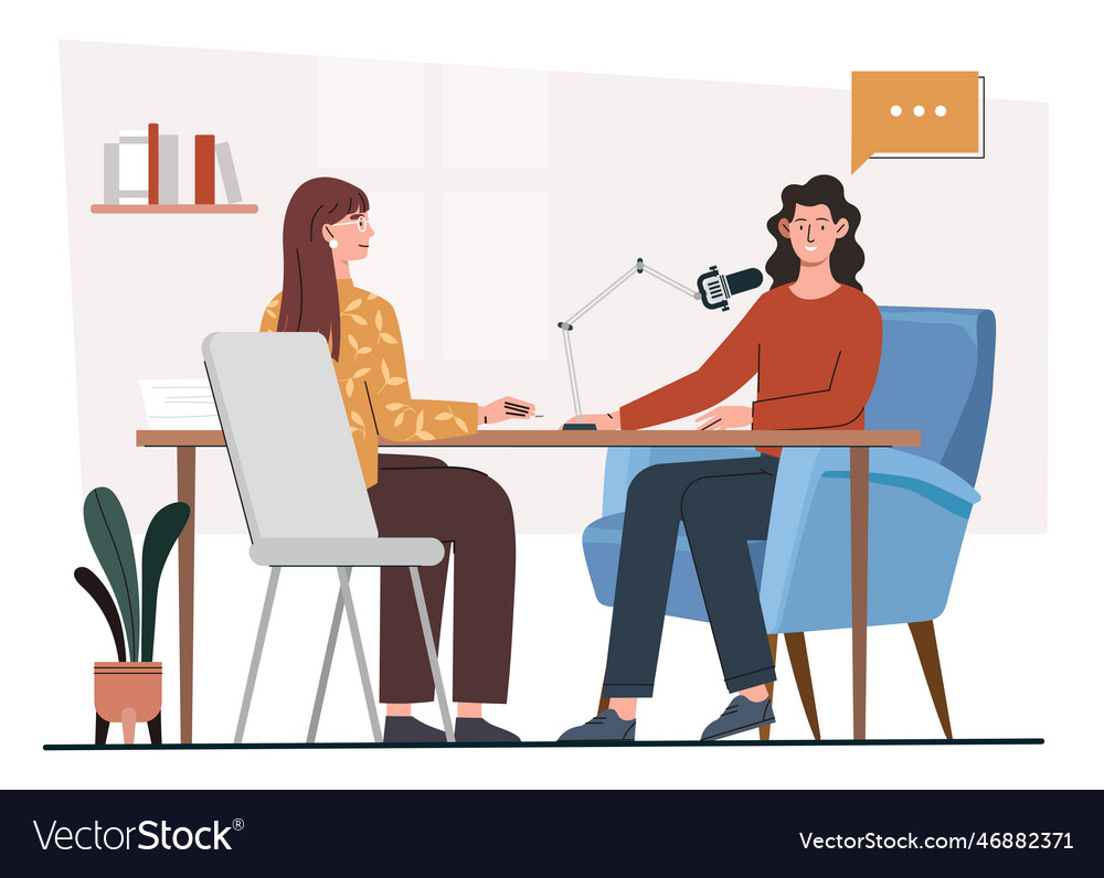 Concept of interview Royalty Free Vector Image