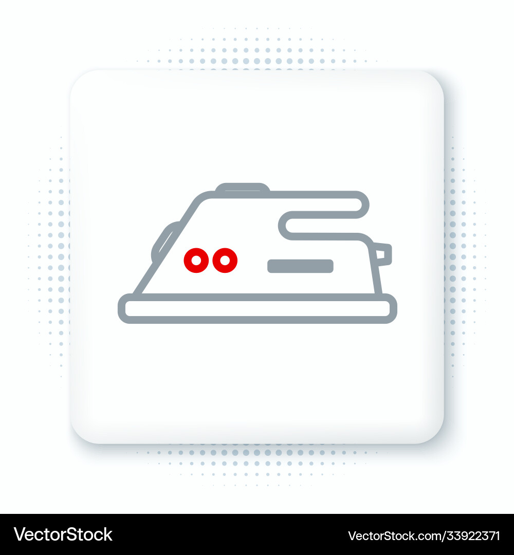 Line electric iron icon isolated on white Vector Image