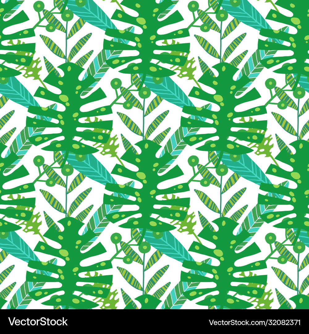 Nature seamless pattern hand drawn abstract Vector Image