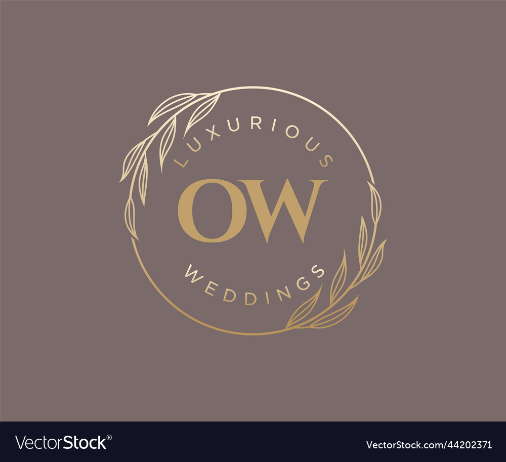 Ow initials letter wedding monogram logos Vector Image