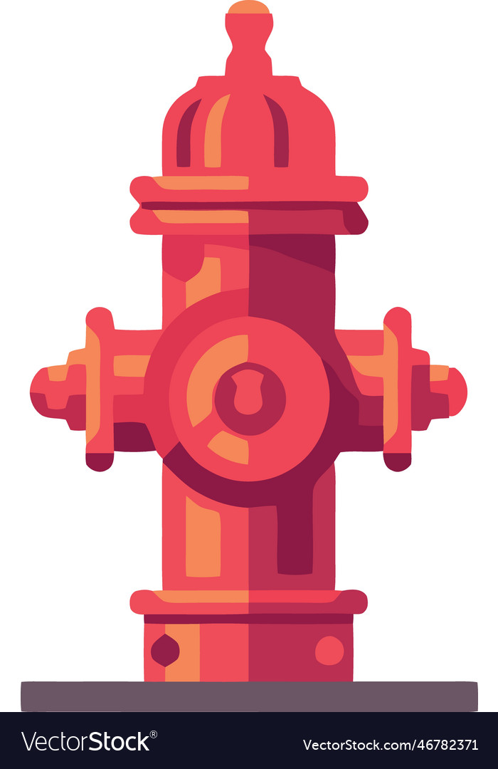 Red fire hydrant object Royalty Free Vector Image