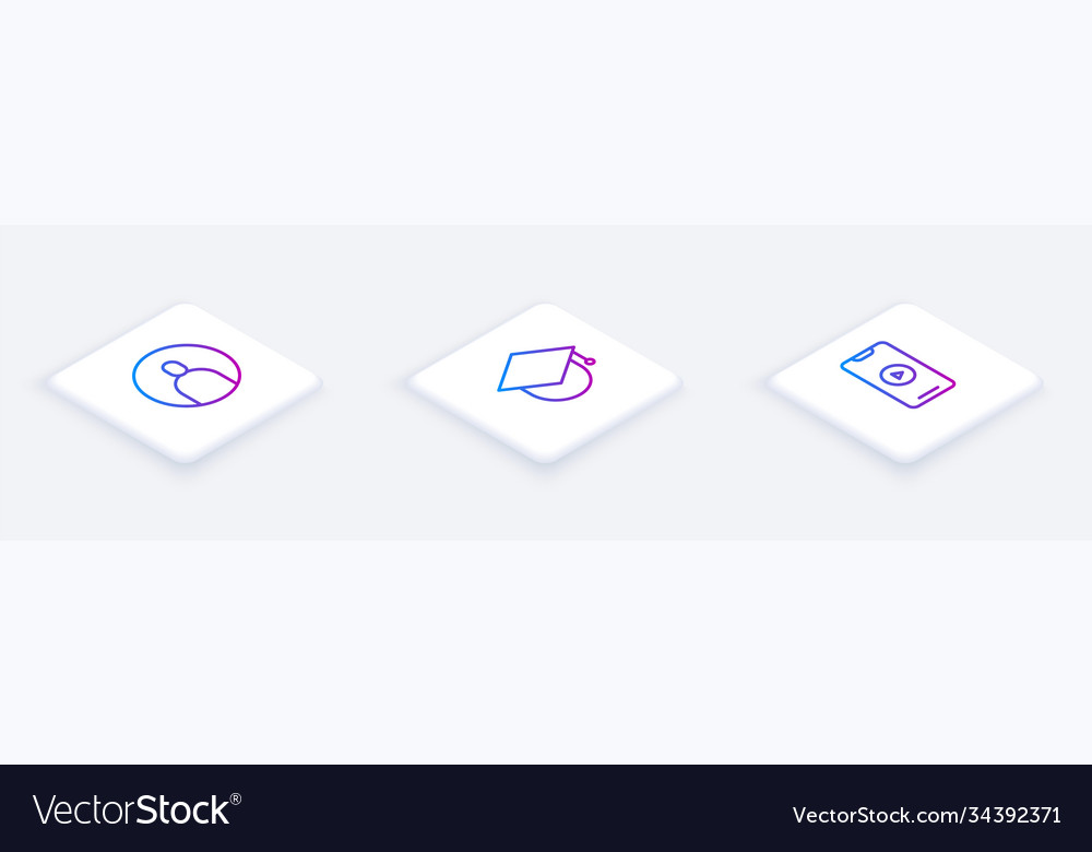 Set isometric line create account screen Vector Image