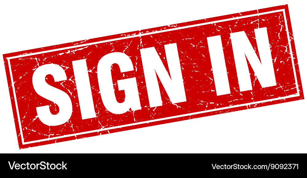 Sign in red square grunge stamp on white Vector Image