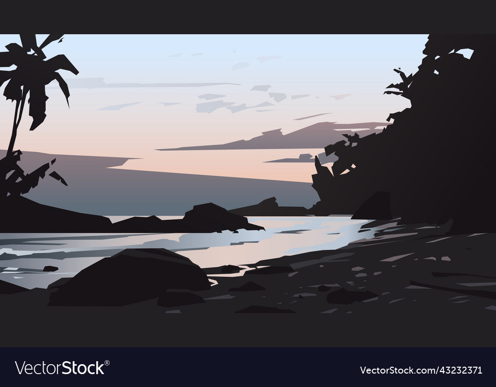 Sunset beach Royalty Free Vector Image - VectorStock