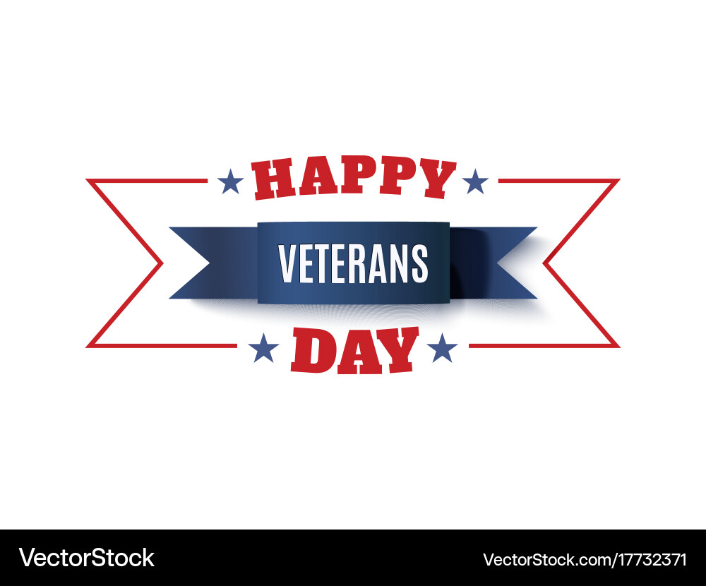 Veterans day background blue ribbon isolated on Vector Image