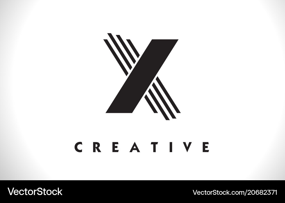 X logo letter with black lines design line Vector Image
