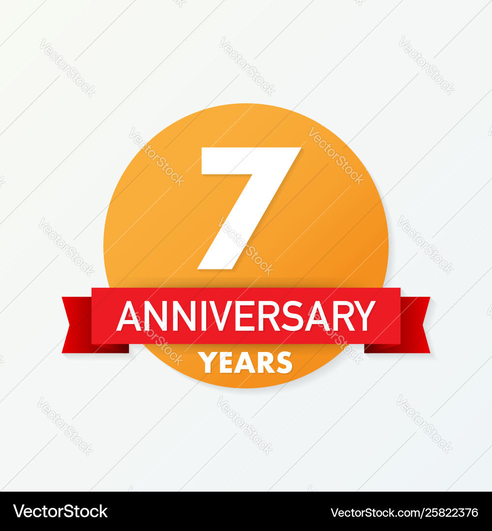 7 years anniversary emblem anniversary icon Vector Image