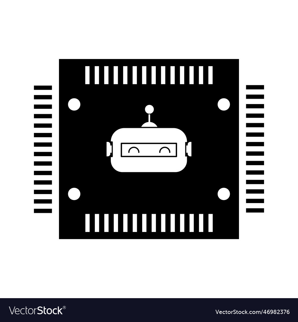 Artificial intelligence robot and chip icon Vector Image