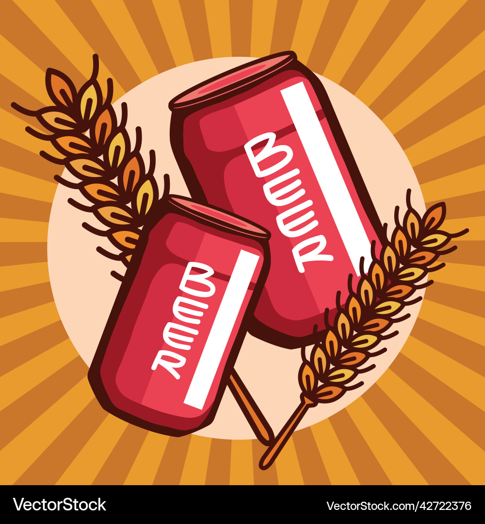 Beer cans with spikes Royalty Free Vector Image