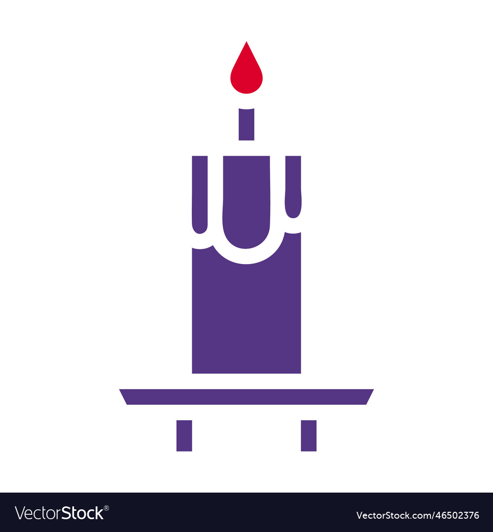 Candle icon solid red purple style easter element Vector Image