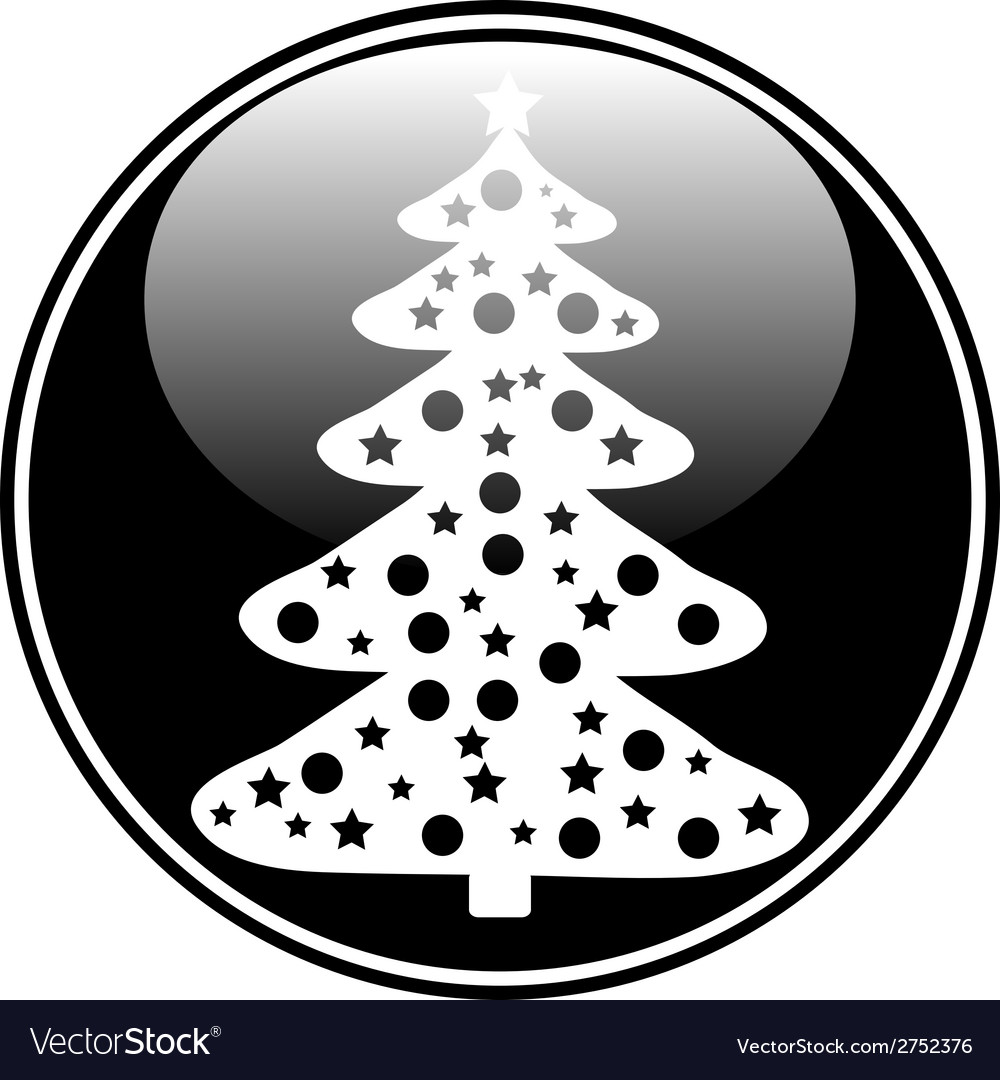 Christmas tree button Royalty Free Vector Image