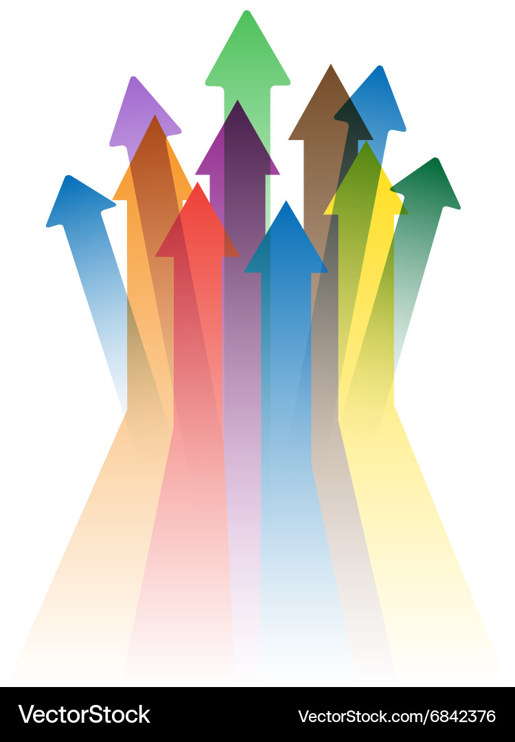 Colorful arrows to success Royalty Free Vector Image