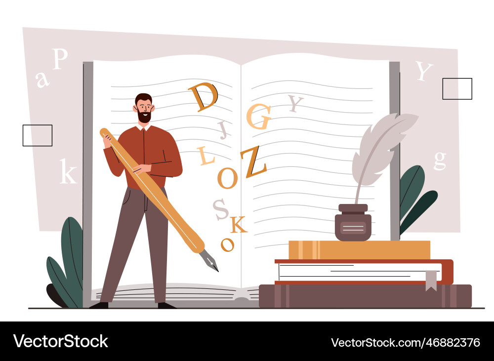 Concept of poetry Royalty Free Vector Image - VectorStock