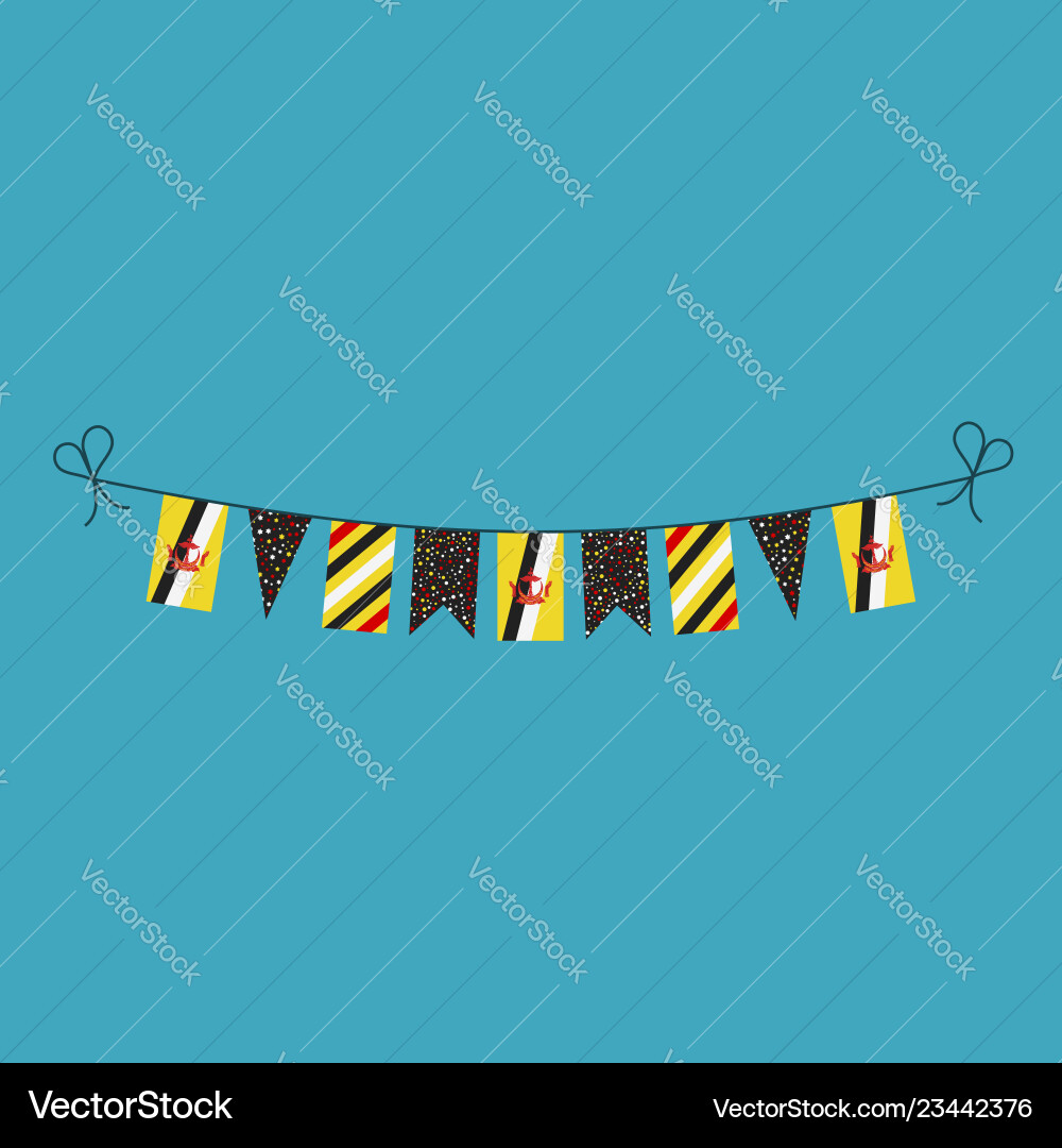 Decorations bunting flags for brunei national day Vector Image