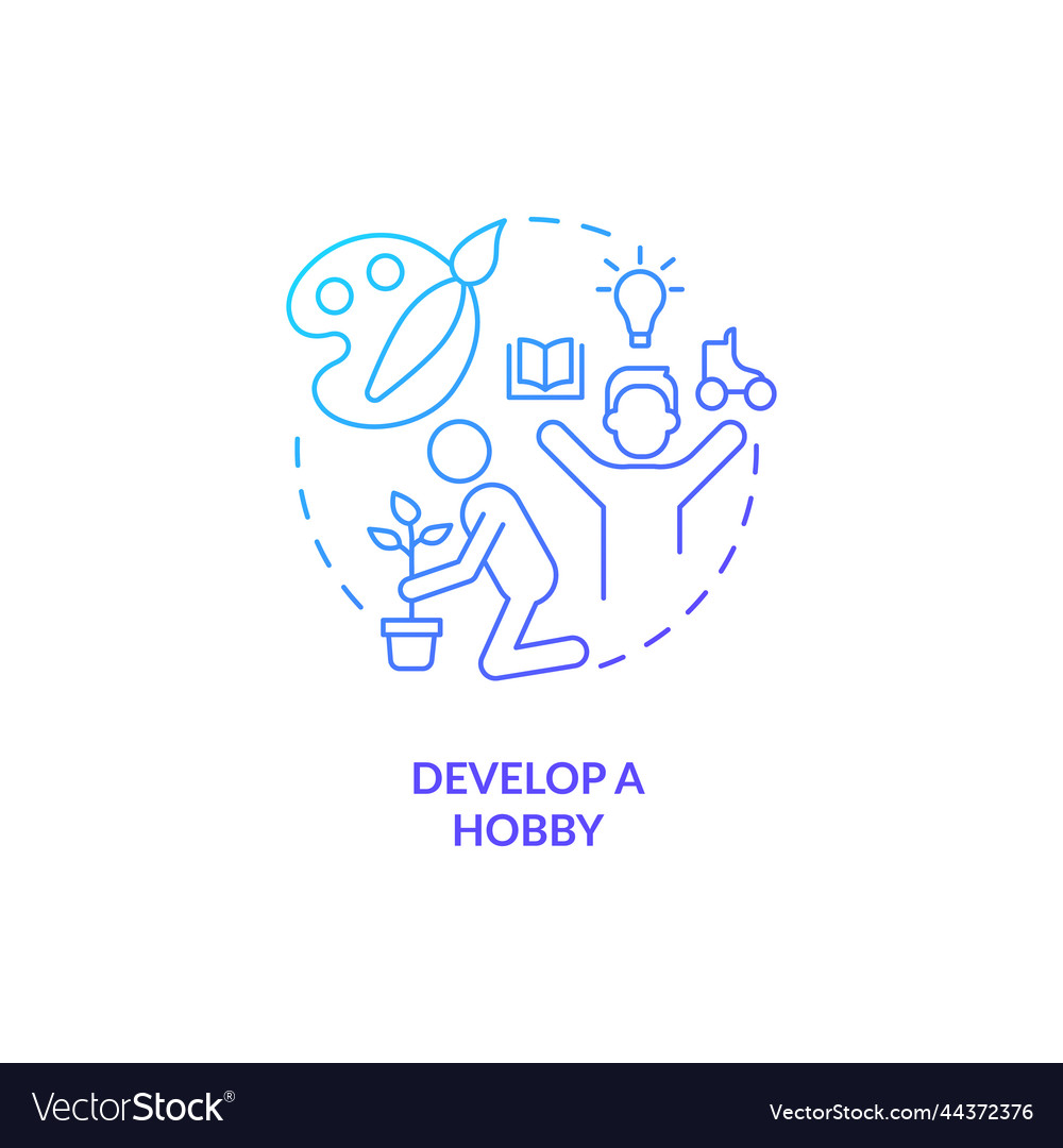 Develop hobby blue gradient concept icon Vector Image