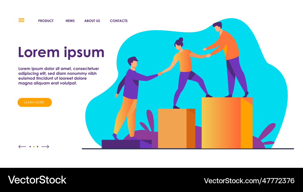 Employees giving hands and helping colleagues Vector Image