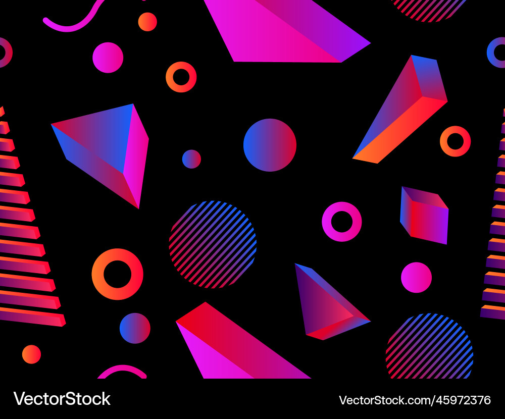 Geometric seamless pattern with 3d figures Vector Image