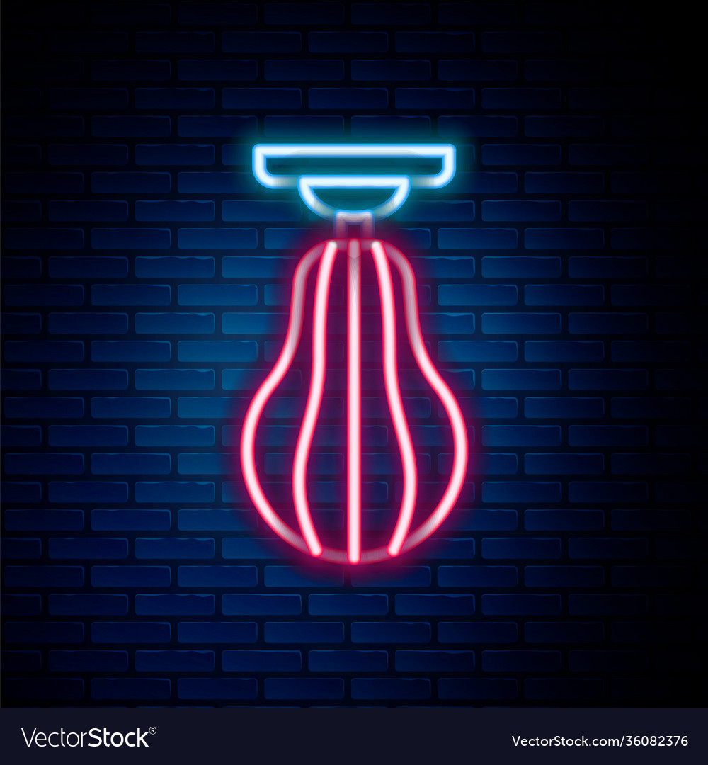 Glowing Neon Line Punching Bag Icon Isolated Vector Image
