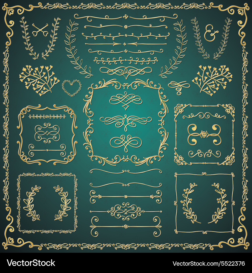 Golden Glossy Luxury Hand Drawn Design Royalty Free Vector