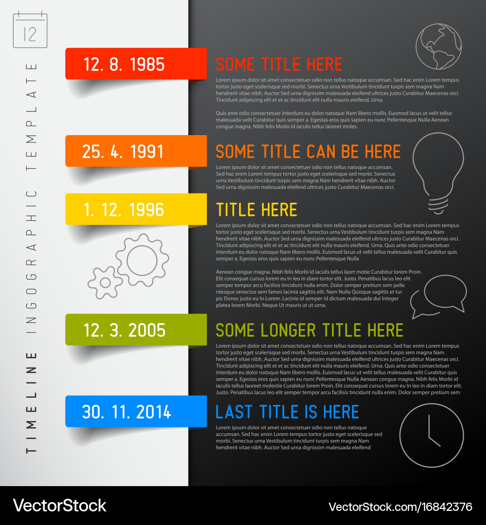 Infographic timeline report template with icons Vector Image