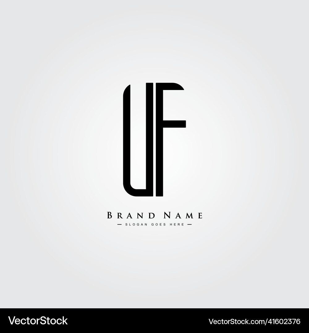 Initial letter uf logo - minimal business logo Vector Image
