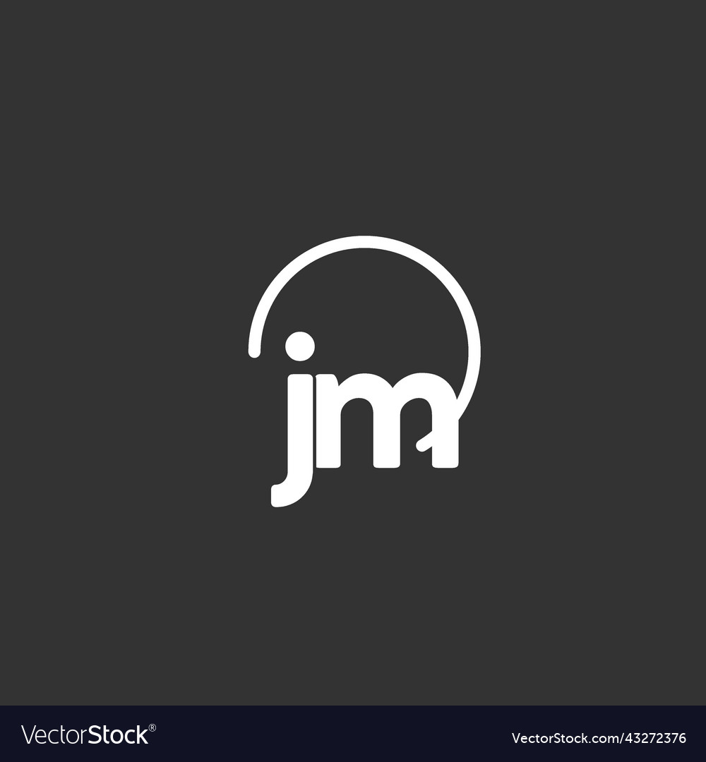 Jm initial logo with rounded circle Royalty Free Vector