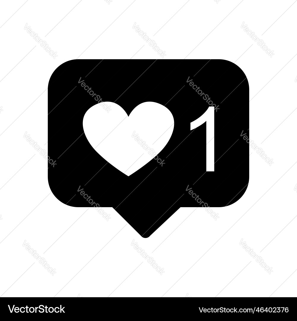 Like heart icon on a red pin isolated white Vector Image