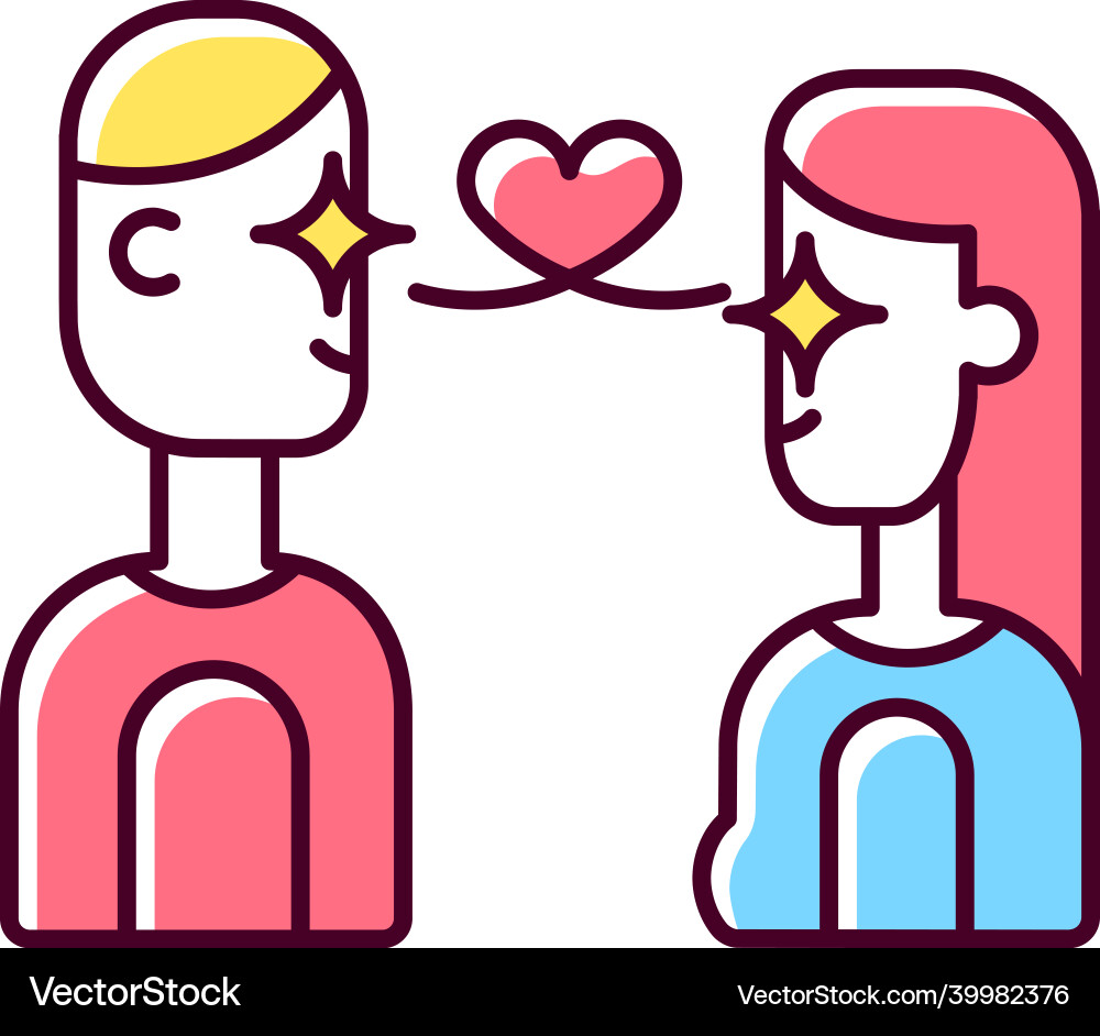 Love at first sight rgb color icon Royalty Free Vector Image