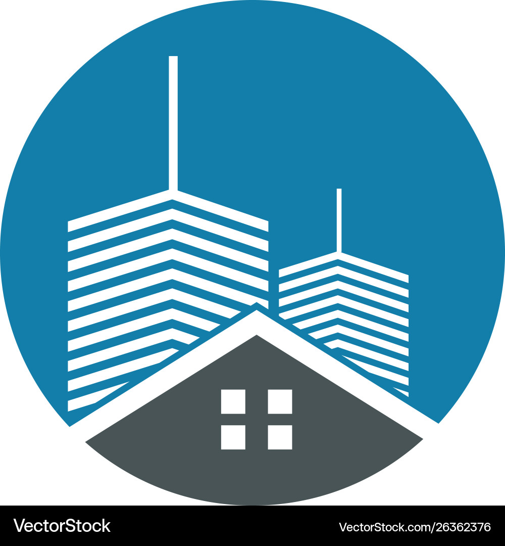 Real estate modern city building template Vector Image