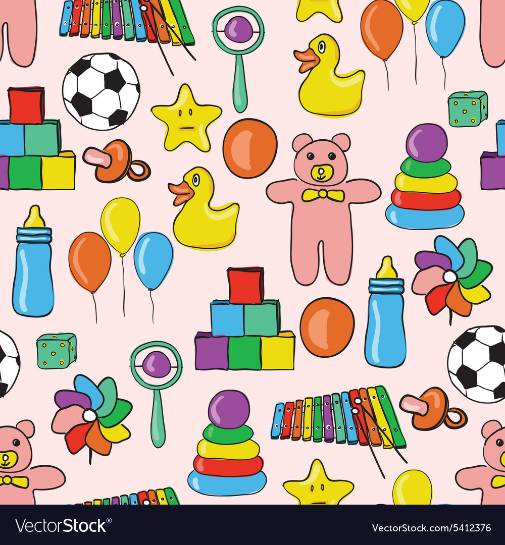 Toys pattern Royalty Free Vector Image - VectorStock
