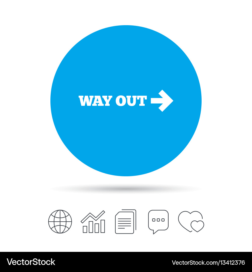 Way out right sign icon arrow symbol Royalty Free Vector