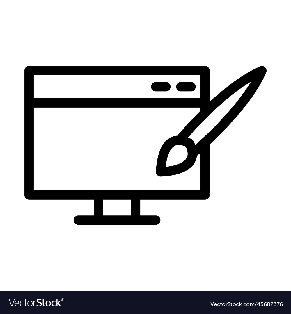 Website design thick line icon Royalty Free Vector Image
