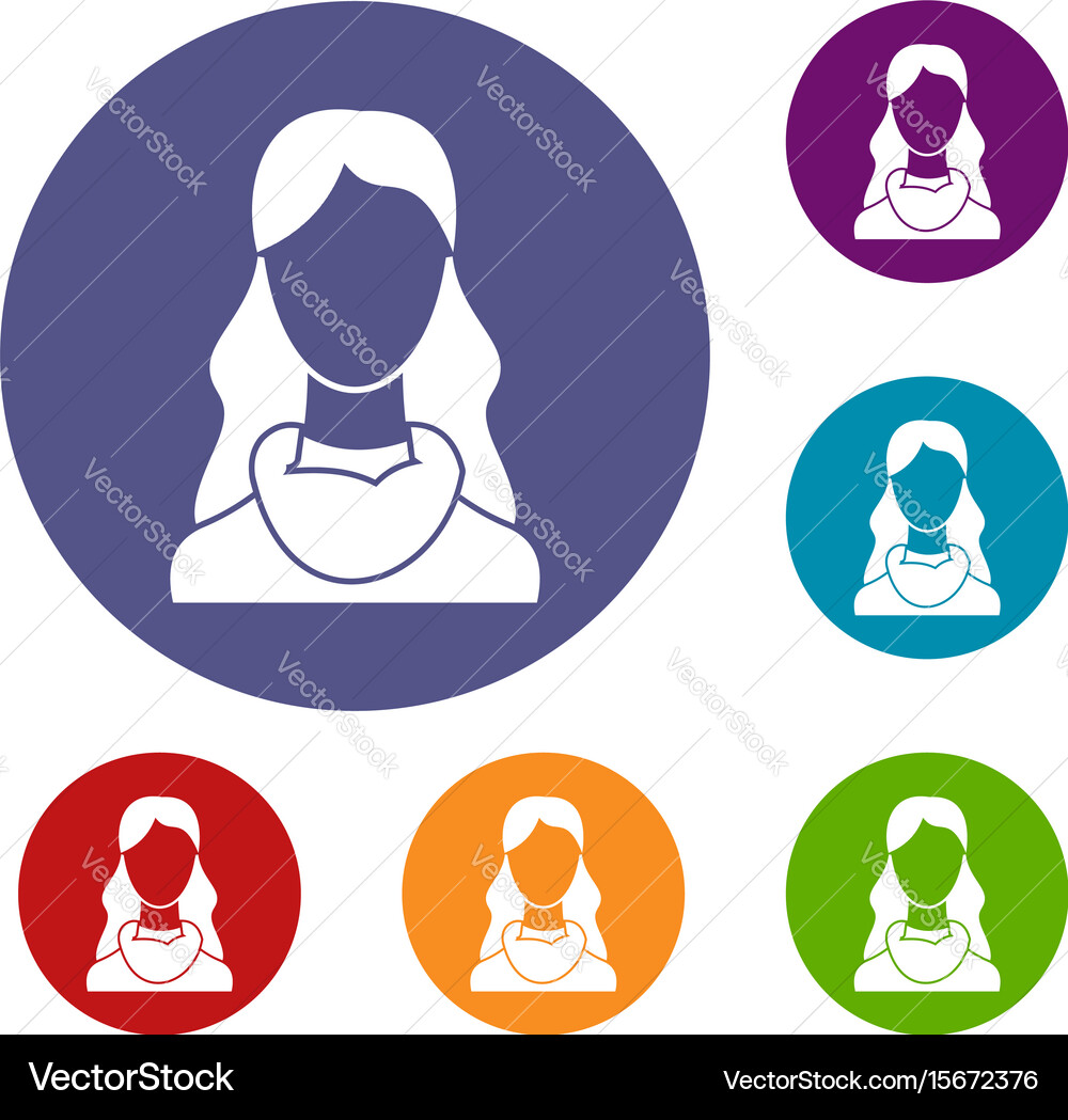 Woman icons set Royalty Free Vector Image - VectorStock