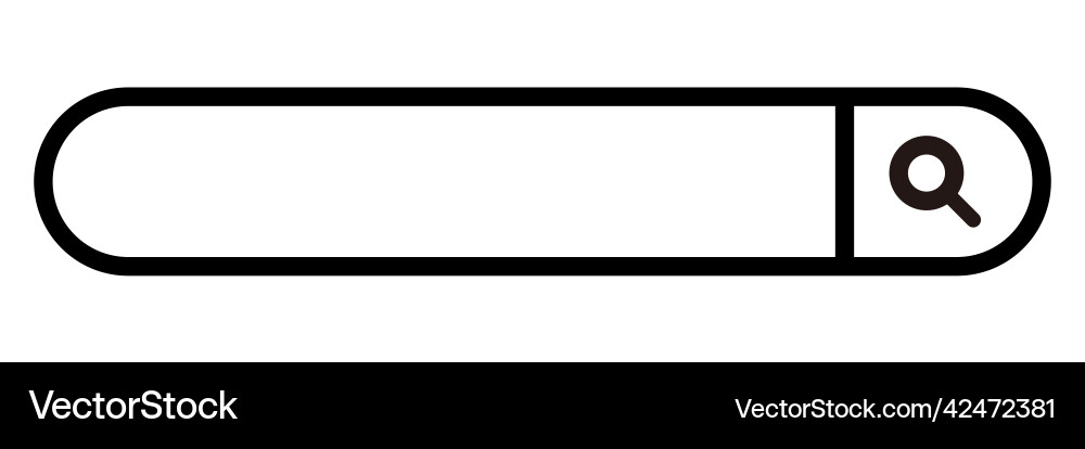 Black and white color search box Royalty Free Vector Image