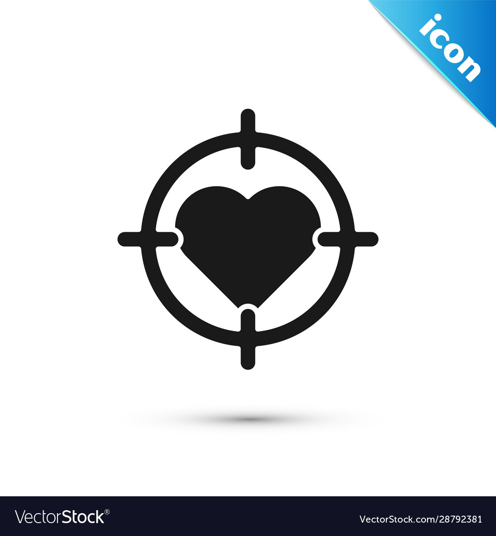 Black Heart In Center Darts Target Aim Icon Vector Image