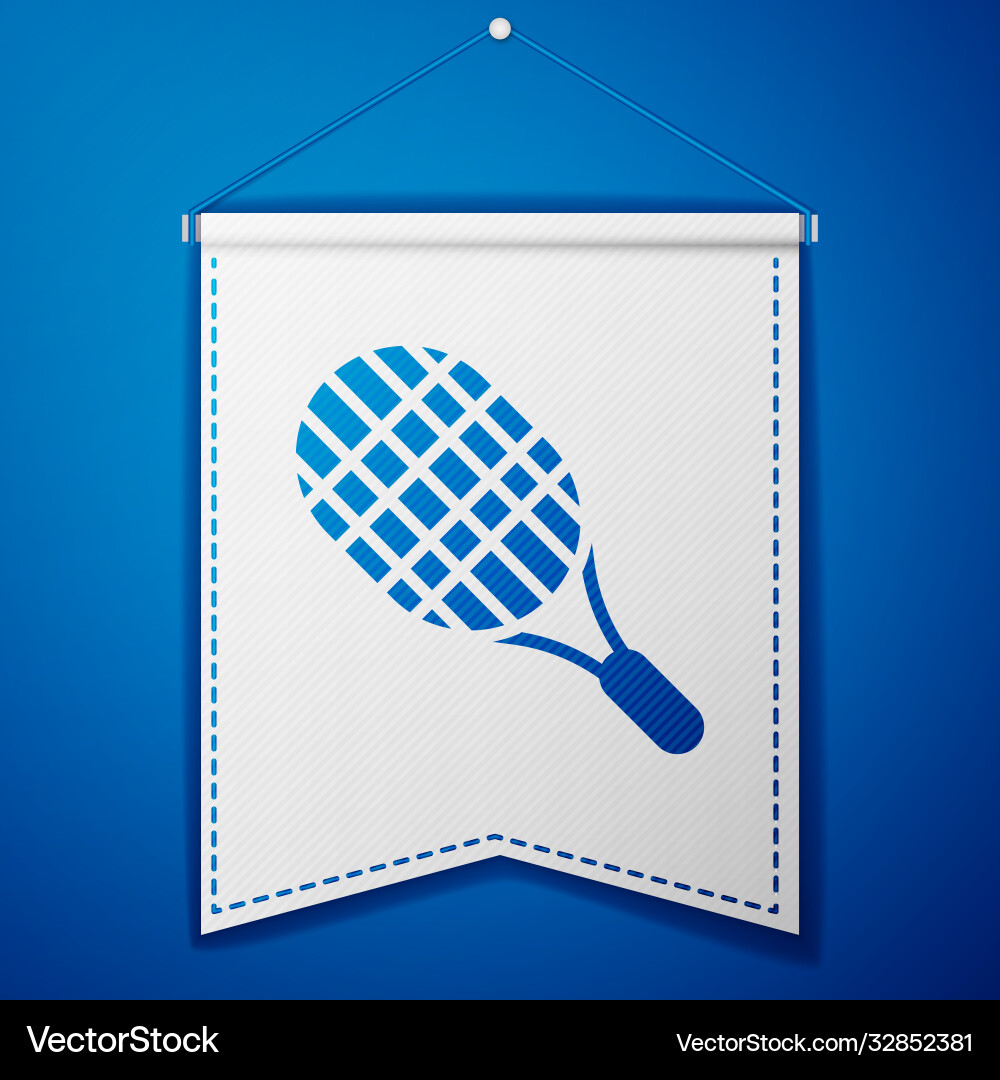 Blue tennis racket icon isolated on Royalty Free Vector