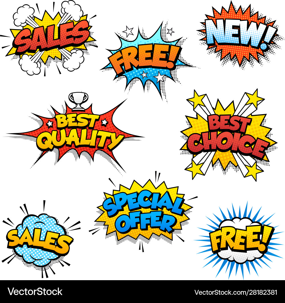 Cartoon promotional graphics Royalty Free Vector Image